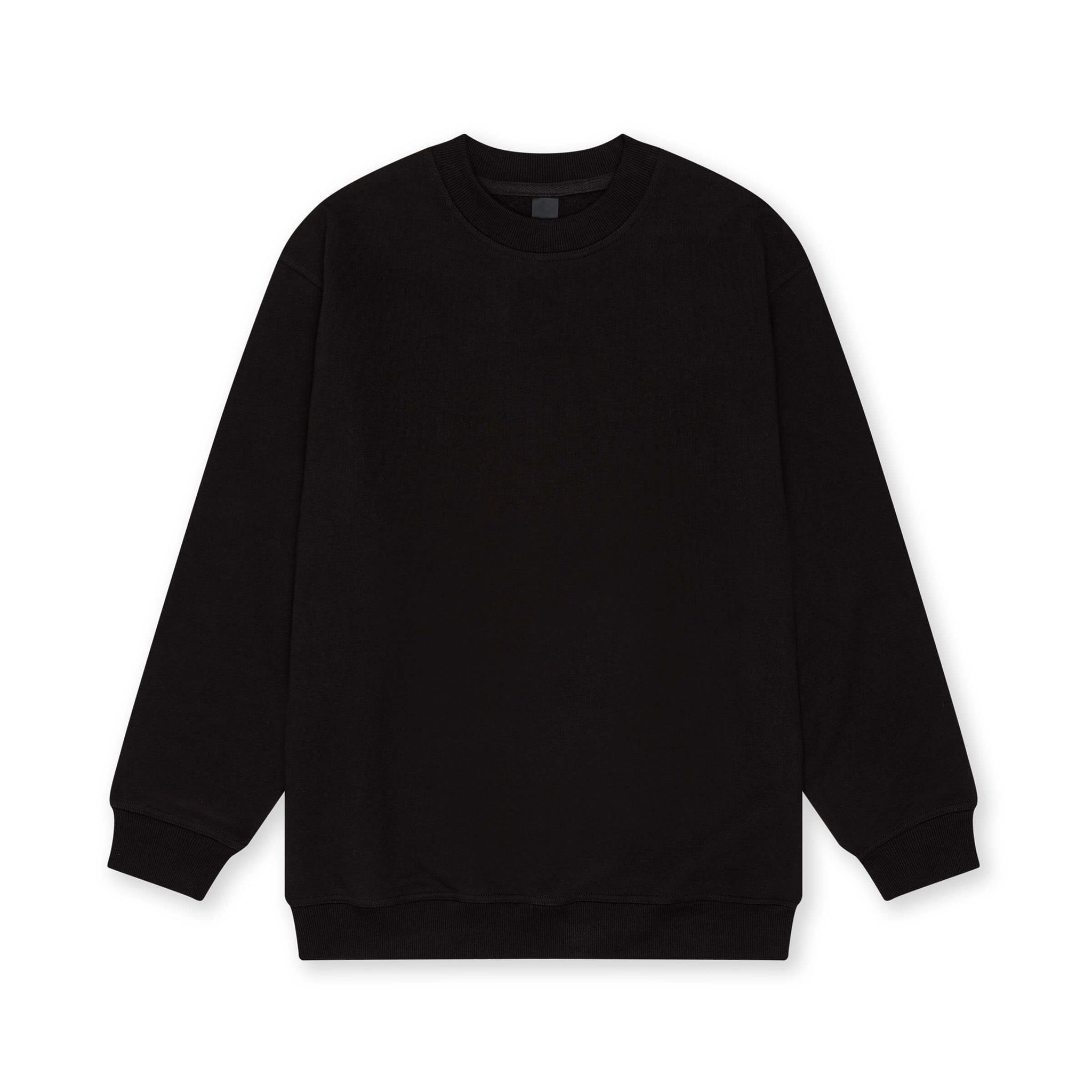 Oversized Black Crewneck – Heavyweight 550GSM Cotton Sweatshirt